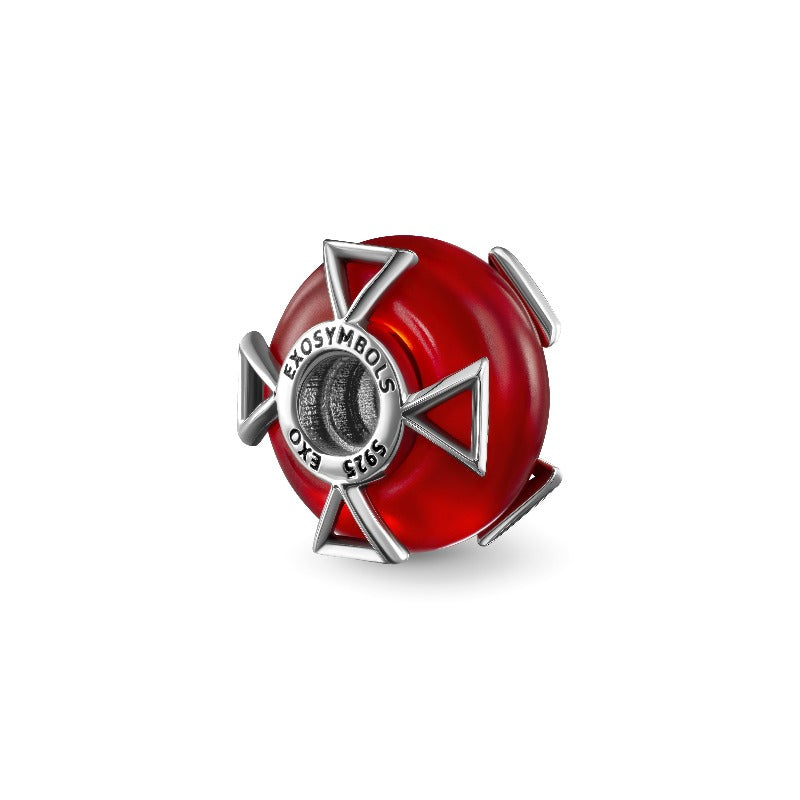 Red Frosted Delta Charm – Extraordinary Symbols